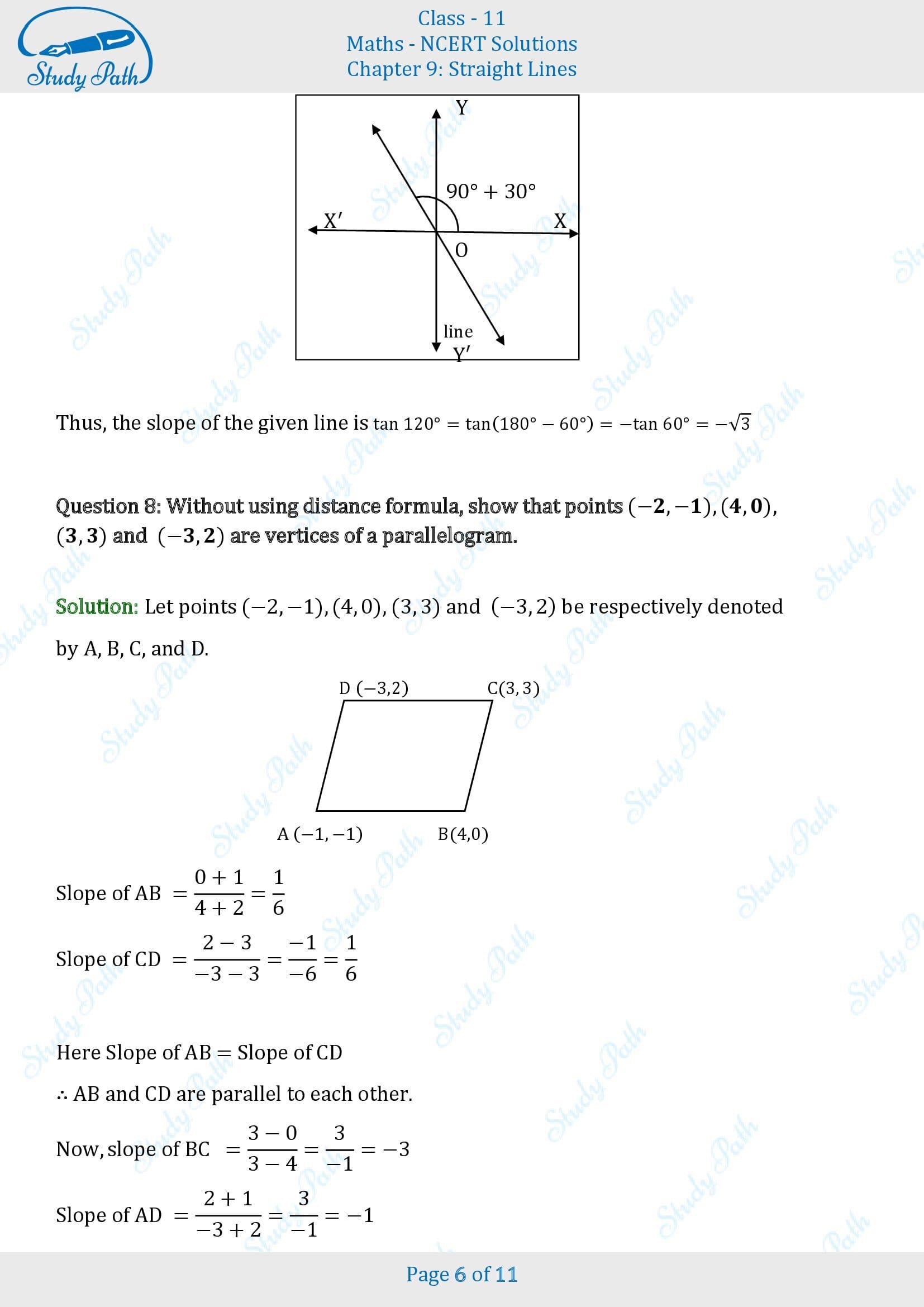 NCERT Solutions Class 11 Maths Chapter 9 Straight Lines Exercise 9 1
