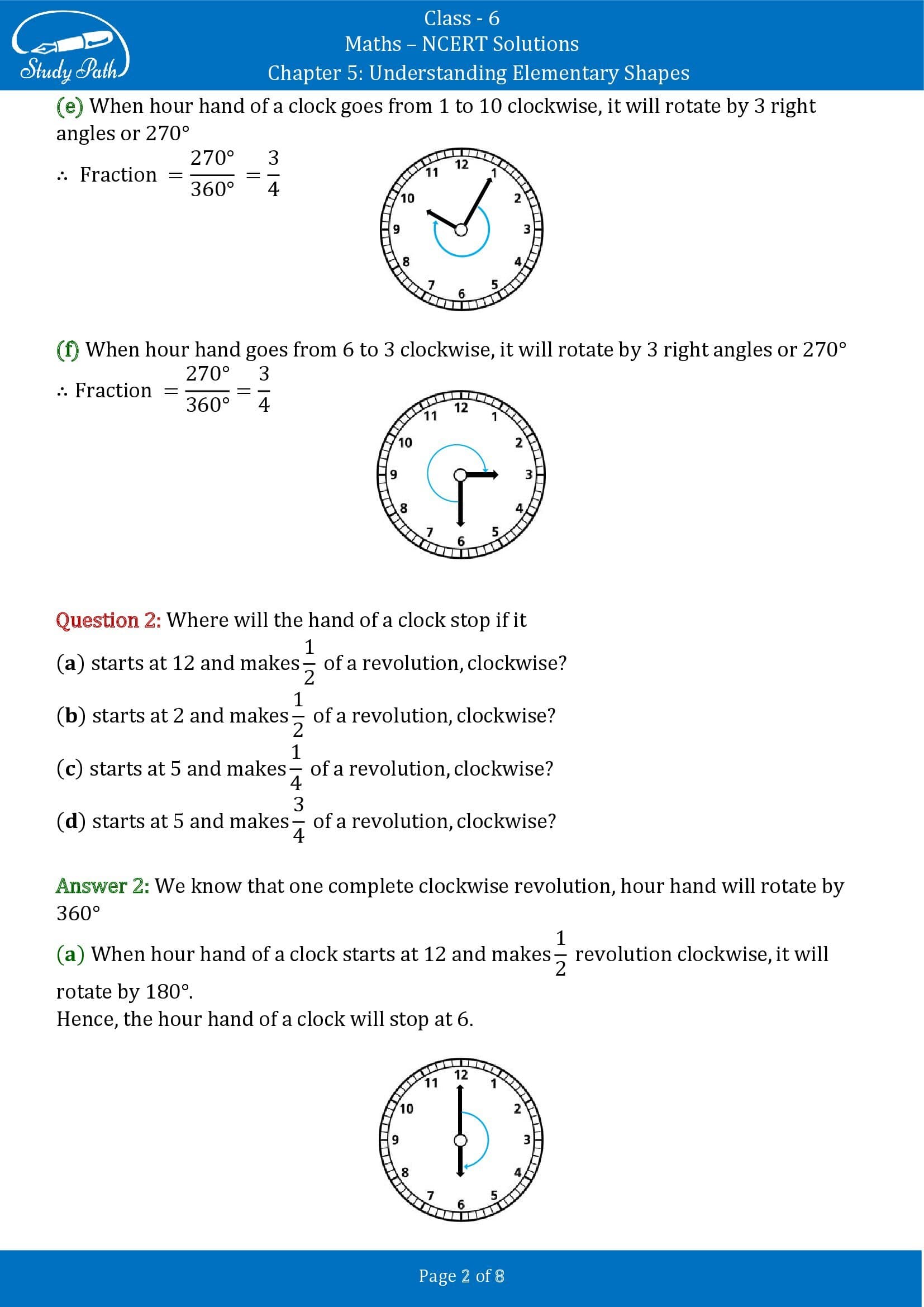 Class 6 Maths Exercise 5 2 Chapter 5 Understanding Elementary Shapes
