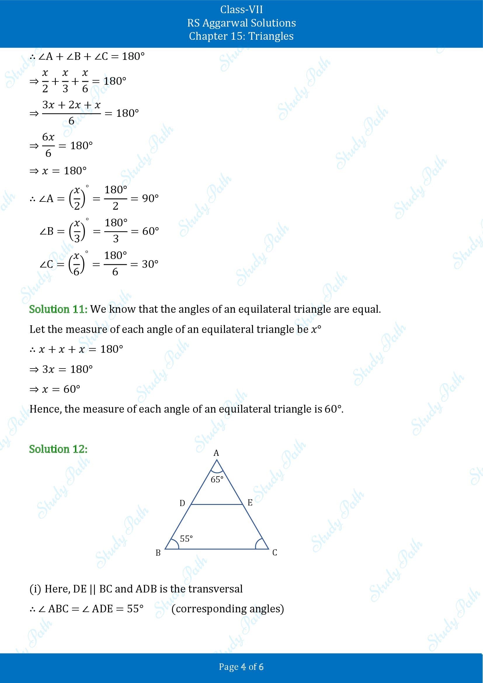 RS Aggarwal Solutions Class 7 Chapter 15 Triangles Study Path